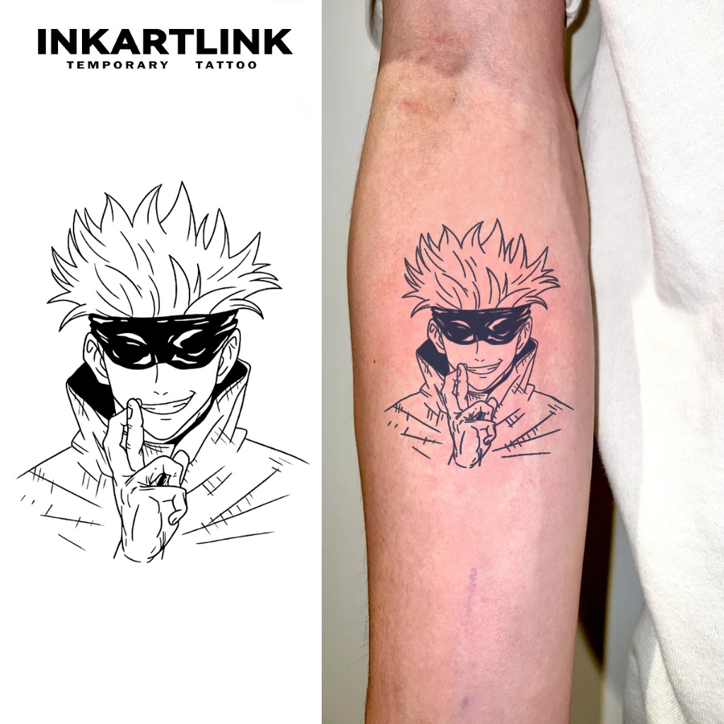 Satoru Gojo Jujutsu Kaisen miếng dán hình xăm tạm thời, hình xăm ma ...