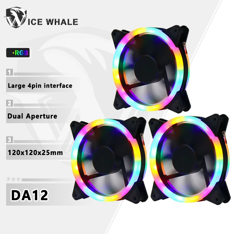 ICE Whale DA12 Rgb PC Case Fan Quiet 120mm Vỏ máy tính Quạt lớn 4pin ...