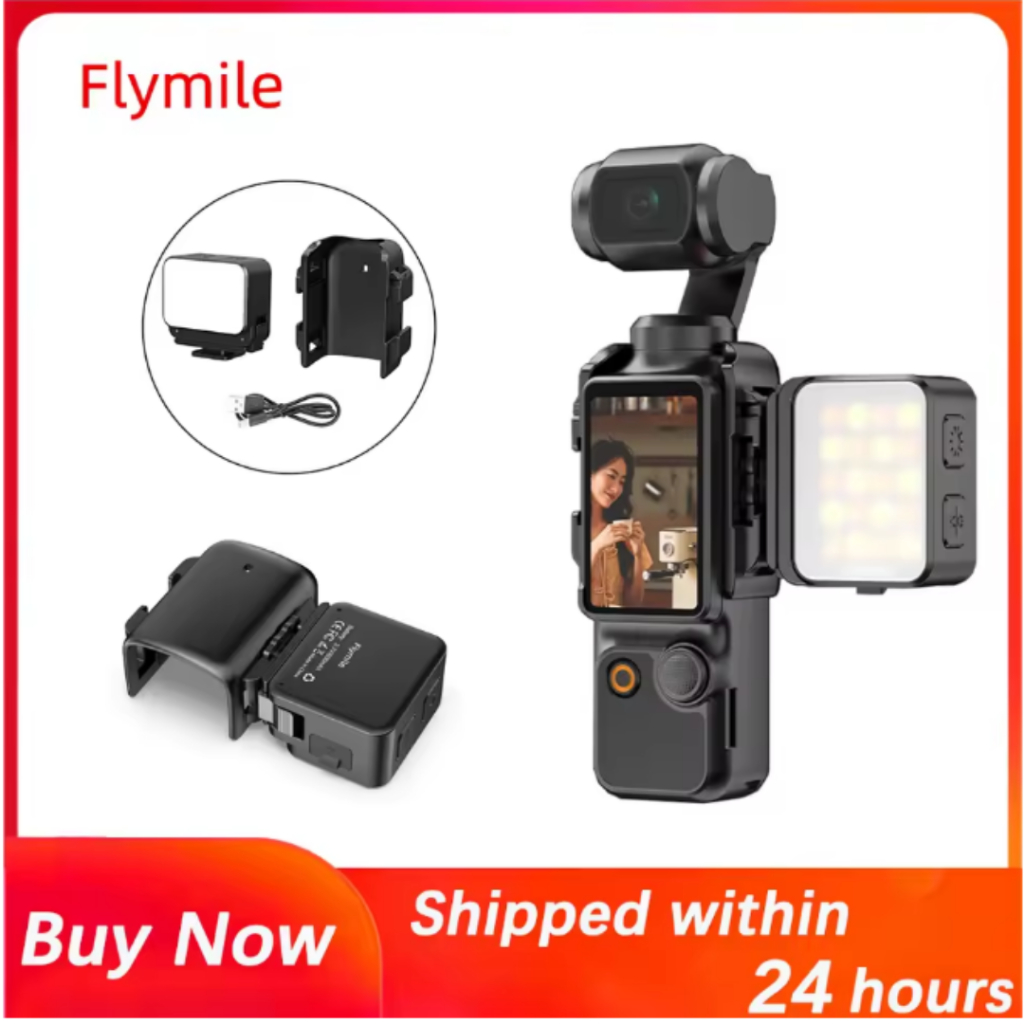 Đèn lấp đầy từ tính Flymile cho Insta360 X5 / DJI Pocket 3 / Action 5 Pro 4 3 Vlog Light Mini ...