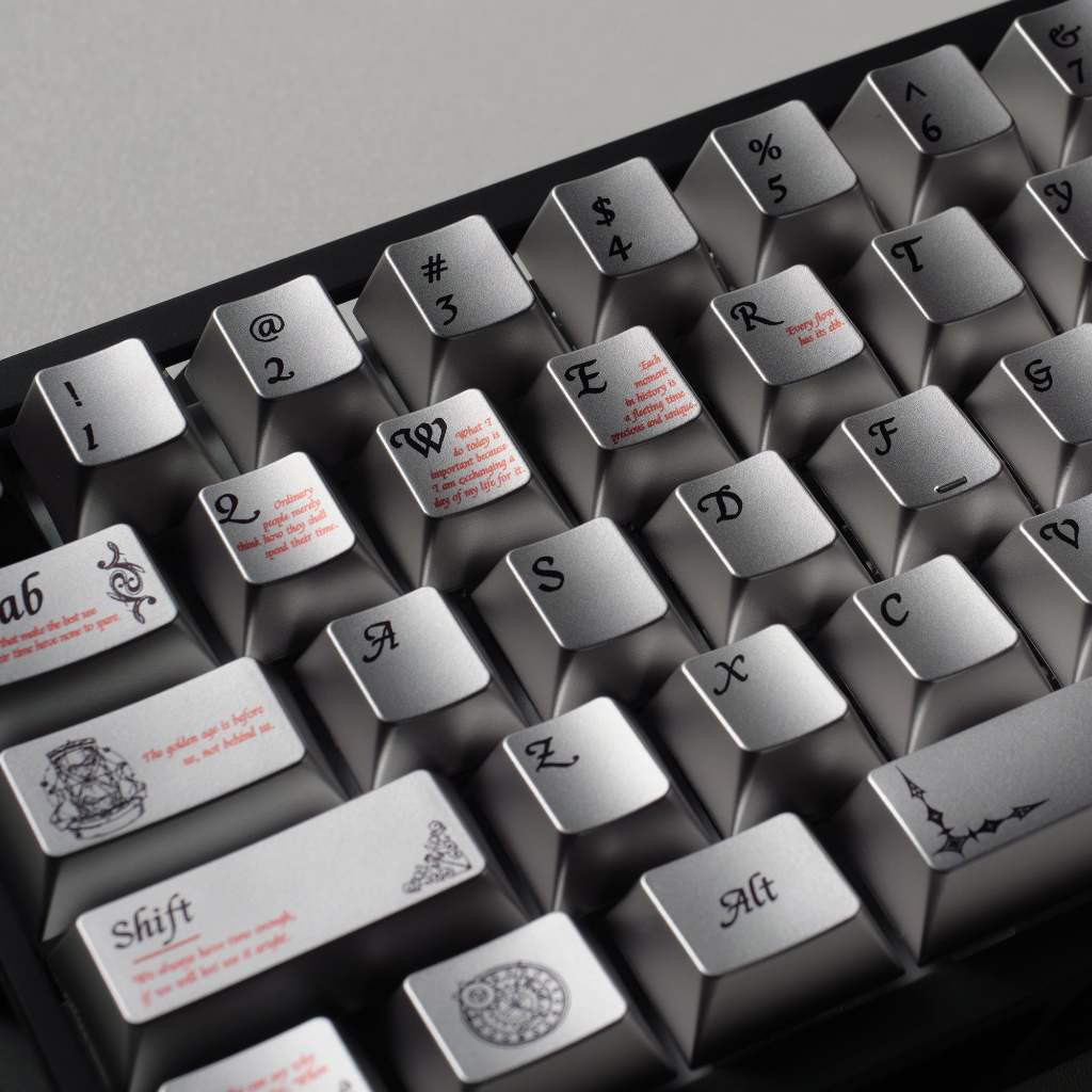 Bộ Keycaps phủ kim loại Womier Timeless 112 phím Cherry Profile dành cho bàn phím cơ 61 / 64 ...