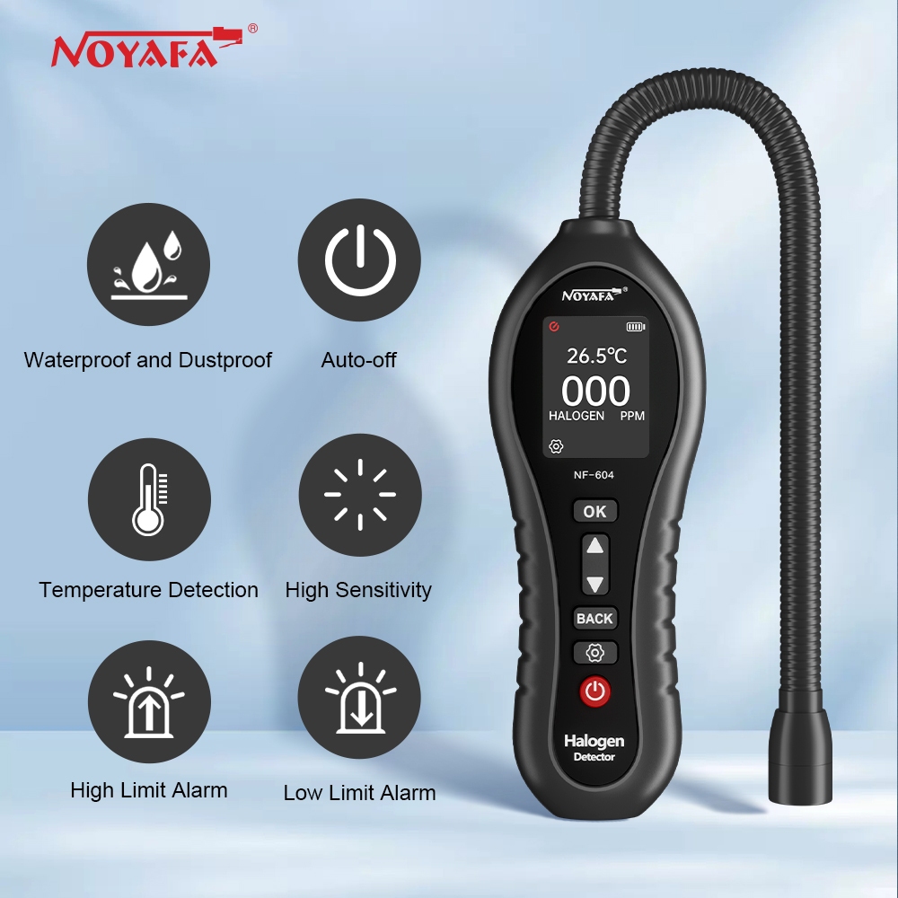 Máy dò khí Halogen NOYAFA 0 ~ 1000PPM Phạm vi phát hiện rò rỉ công ...