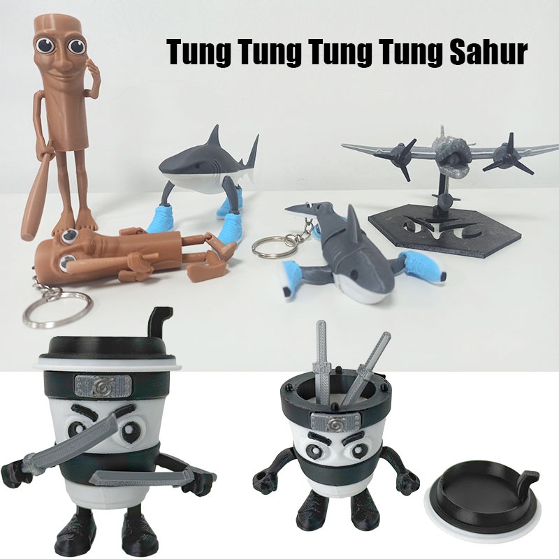 3D Tung Tung Tung Saur Đồ Chơi Tralalero Tralalala Móc Khóa Brainrot ...