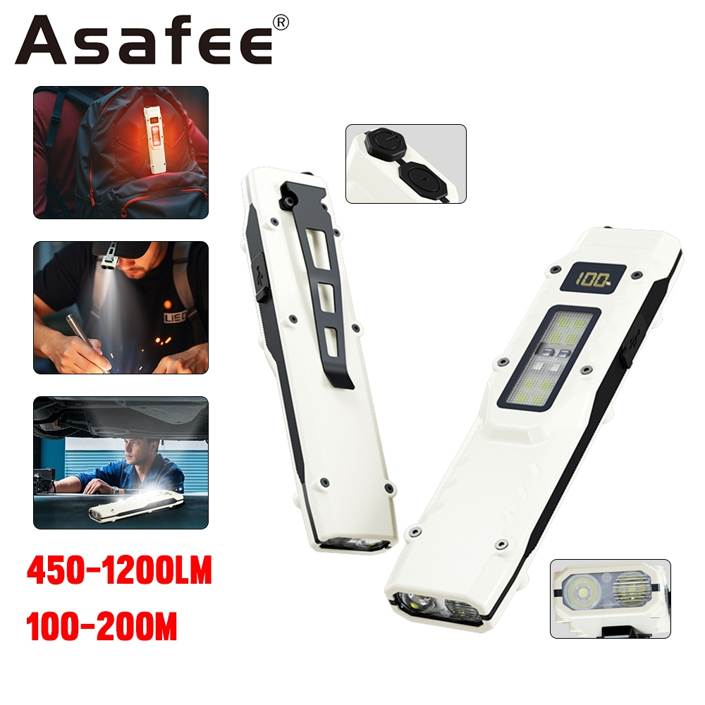 Đèn pin cầm tay Mini Asafee DT007 Super 1200LM IPX44 Đèn làm việc xác ...