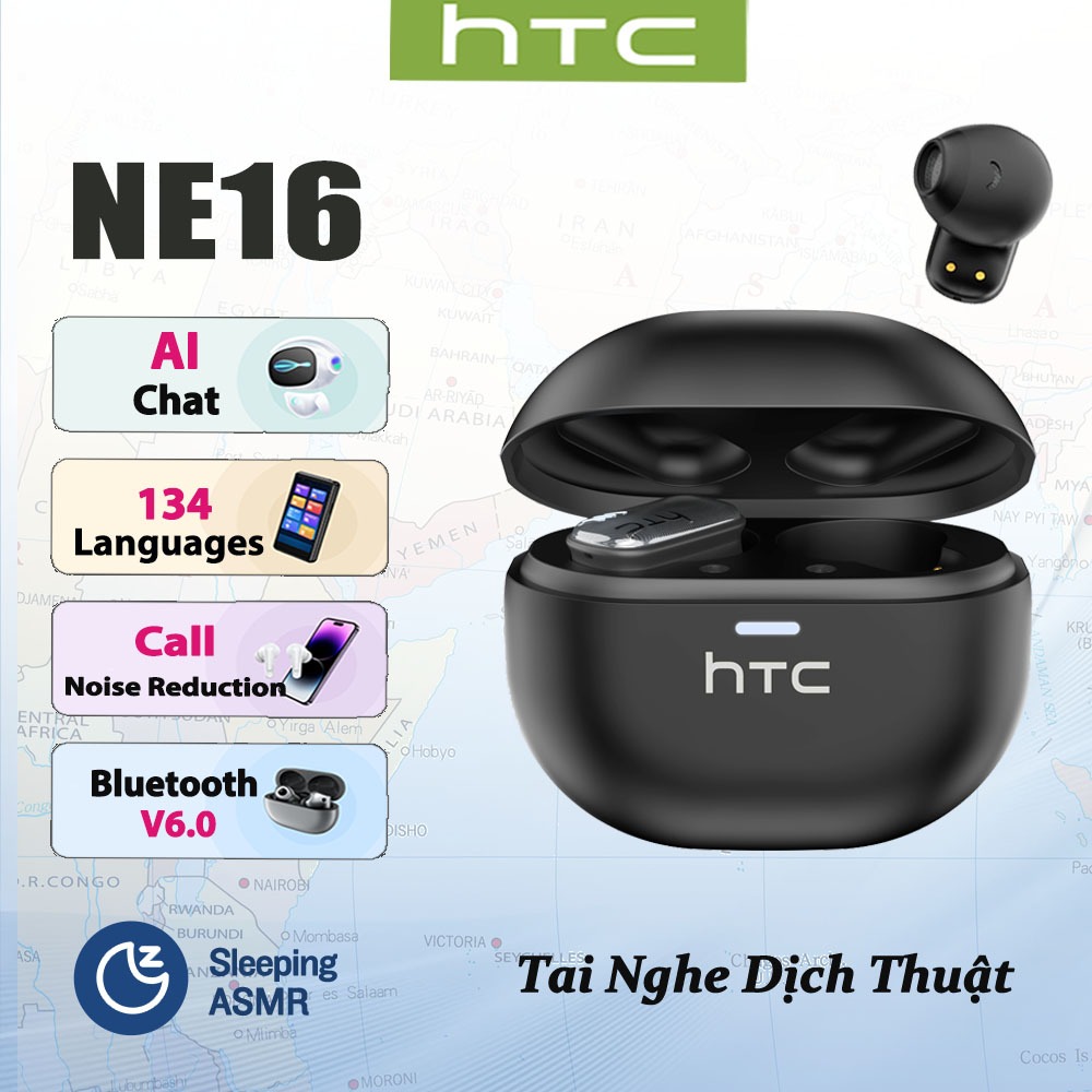 HTC NE16 AI tai nghe dịch thuật V6.0 Tai Nghe Bluetooth HIFI Gọi Nhạc ...