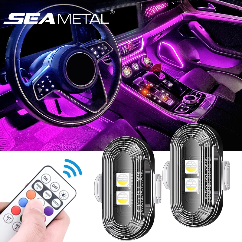 Đèn cảnh báo xe máy SEAMETAL Đèn báo Flash 7 màu Đèn LED không dây RGB ...