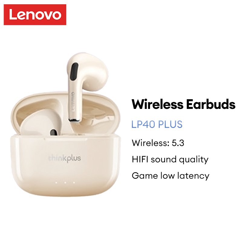 Tai nghe Bluetooth Lenovo LP40 thể thao chống nước có Mic Superb Dual Stereo Giảm tiếng ồn ...