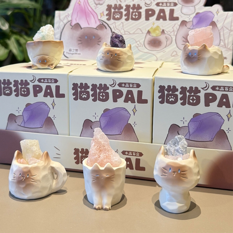 PAL Cat Crystal Blind Box Búp bê mèo dễ thương cho bàn làm việc, văn ...