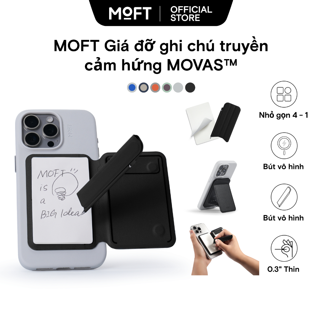 Moft Snap Flow Notepad Đế điện thoại MOVASTM - Tương thích từ tính ...