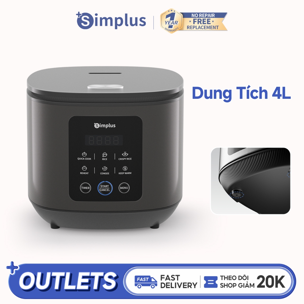 Simplus Nồi Cơm Điện Cảm Ứng 4L Hẹn Giờ 24 Tiếng DFBA008 - Bảo Hành 12 Tháng | Shopee Việt Nam