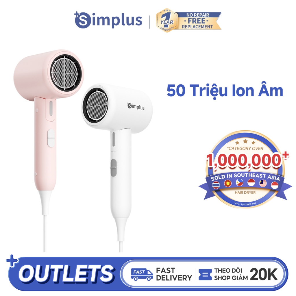 Simplus Máy Sấy Tóc Gấp Gọn – Ion Âm Bảo Vệ Tóc Công Suất 800W 3 Chế Độ Gió CFJH008 | Shopee ...