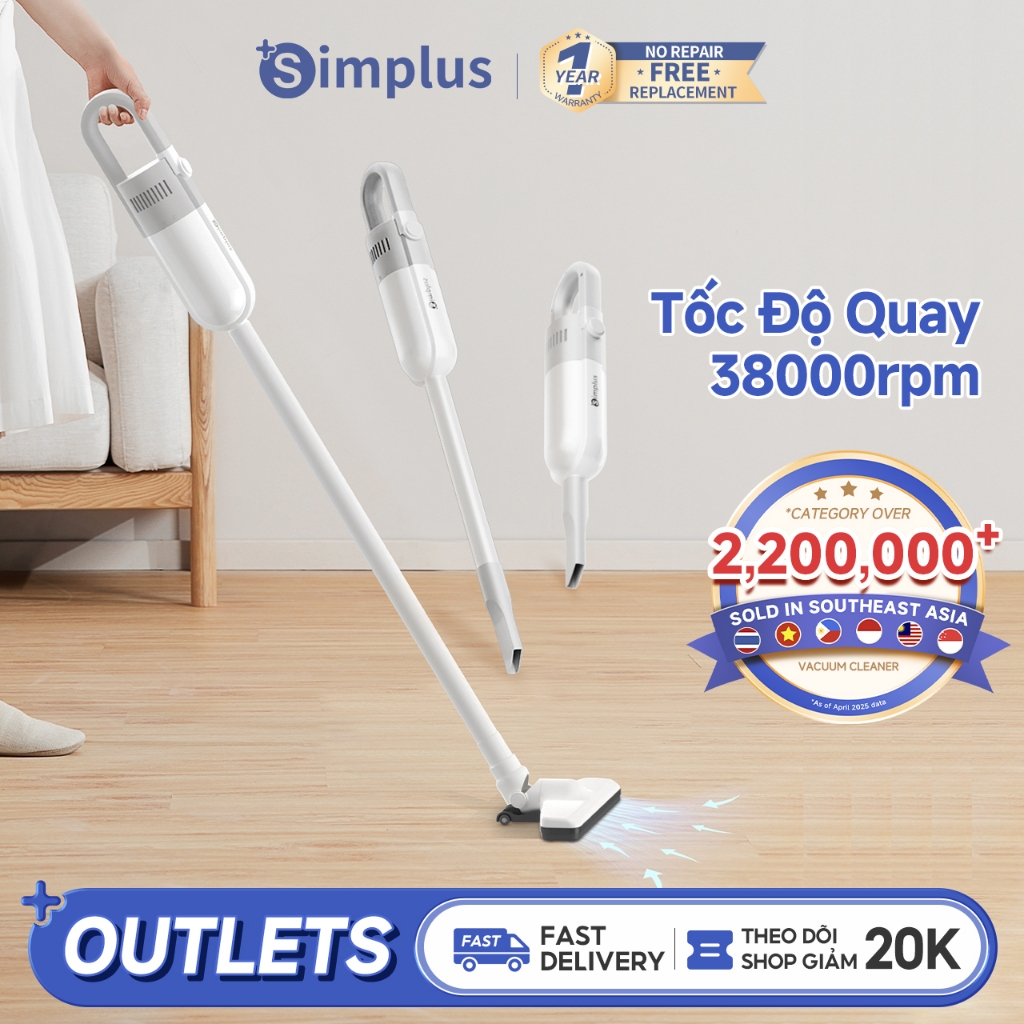 Simplus Máy Hút Bụi Không Dây XCQH012 – Sạc Type-C, 3 Lớp Lọc Hiệu Quả, Bảo Hành 12 Tháng ...