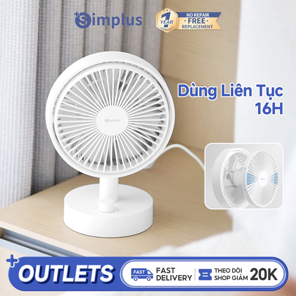 Simplus Quạt Để Bàn Mini Cổng Sạc Type-C DFSH014 - Bảo Hành 12 Tháng | Shopee Việt Nam