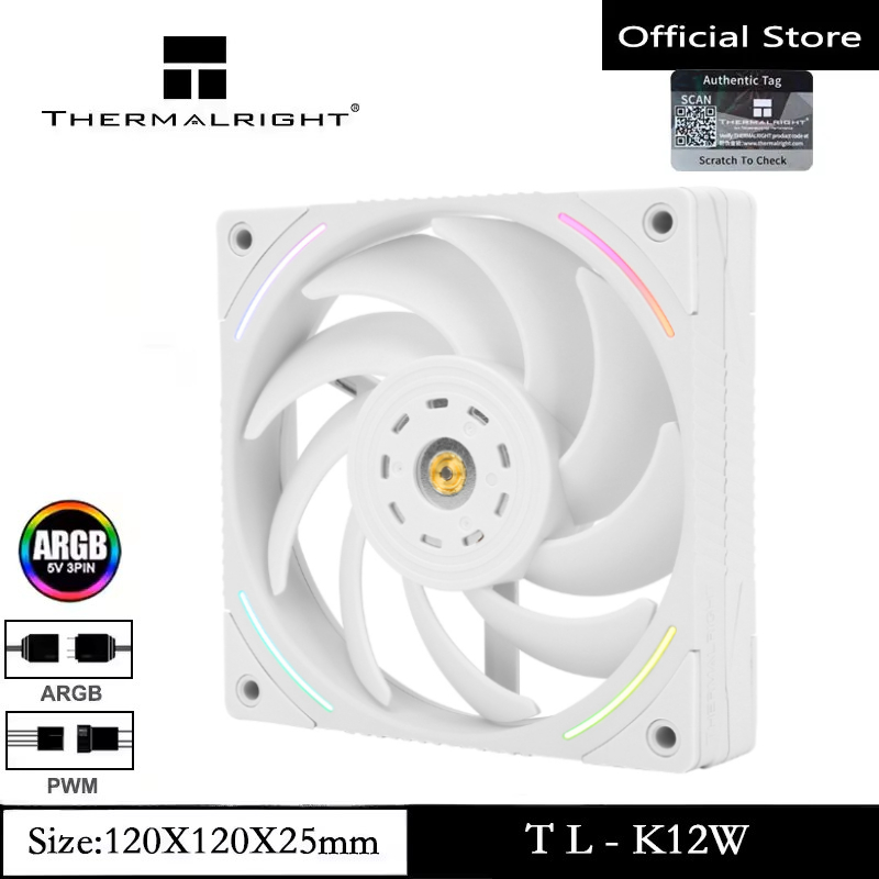 Quạt giữ nhiệt khẩu độ Thermalright TL-K12W ARGB 2150RPM 120mm Quạt làm mát CPU Quạt khung gầm ...