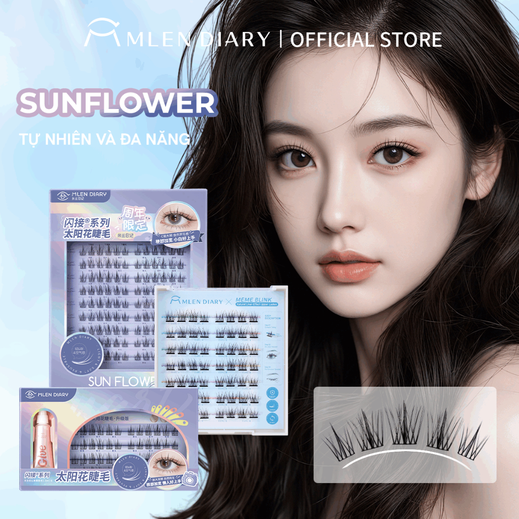 Mlen Diary SUNFLOWER Mi giả hoa hướng dương Tự Nhiên Mềm Mại Tái Sử C ...