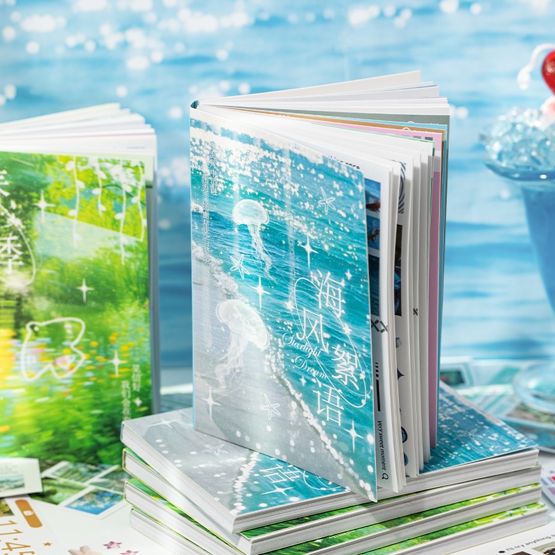 OHAYA | Gió biển mùa xuân |Dòng Muối Cắt Phim Miếng Dán Sách Nhấp Nháy Cát Phong Cảnh Cổ Trang ...