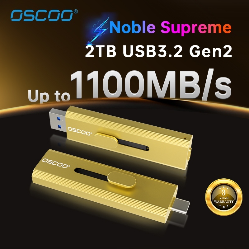 【2TB USB3.2 SSD For iPhone 16/15】OSCOO 1100MB/s Extreme Pro Ultra Dual ...