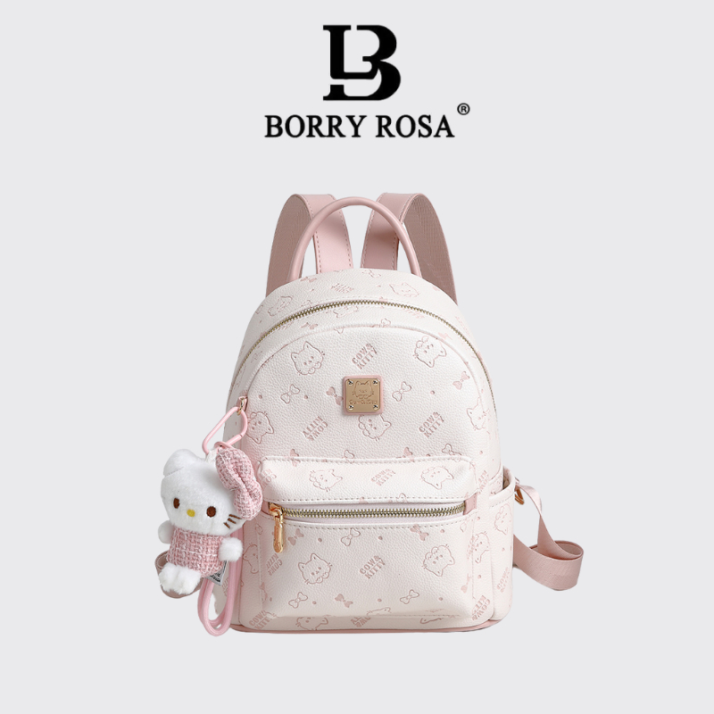 BORRY ROSA Ba lô màu hồng COW Kitty Series Ba lô dung tích lớn màu hồng ...