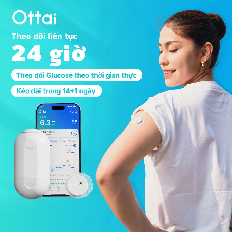 [Bán trước chính thức] Ottai M8 One Full Set Hệ thống giám sát liên tục CGM Không bấm ngón tay ...