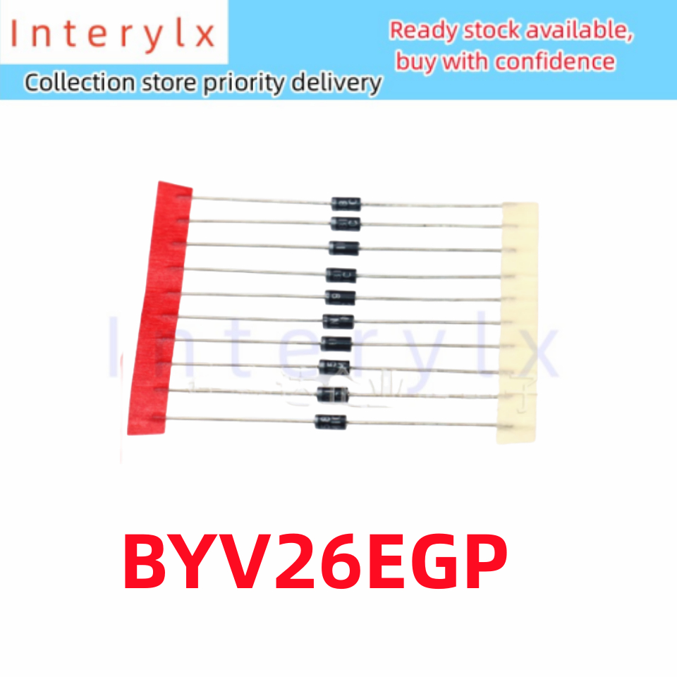 10 Cái / lốc BYV26EGP BYV26E BYV26 Chỉnh Lưu Diode In-Line DO-15 1A 1 ...