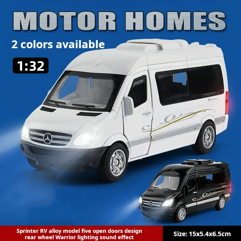 1: 32 Hợp Kim Diecast Sprinter MPV Van Đồ Chơi Xe Kéo Lưng Âm Thanh Ánh Sáng Cửa Có Thể Mở Bộ ...