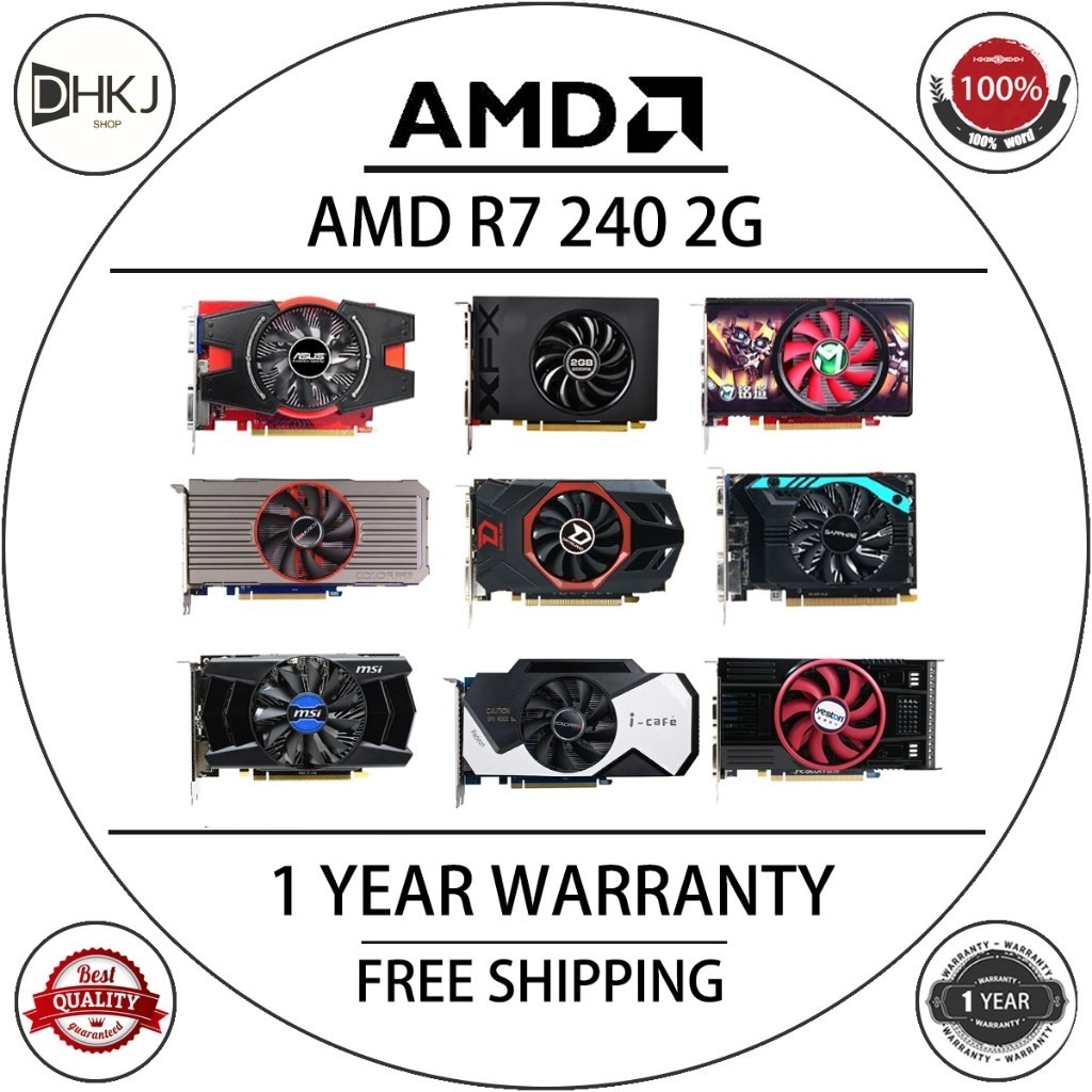 SỬ DỤNG AMD R7 240 2GB (Vận chuyển thương hiệu ngẫu nhiên) Card đồ họa ...