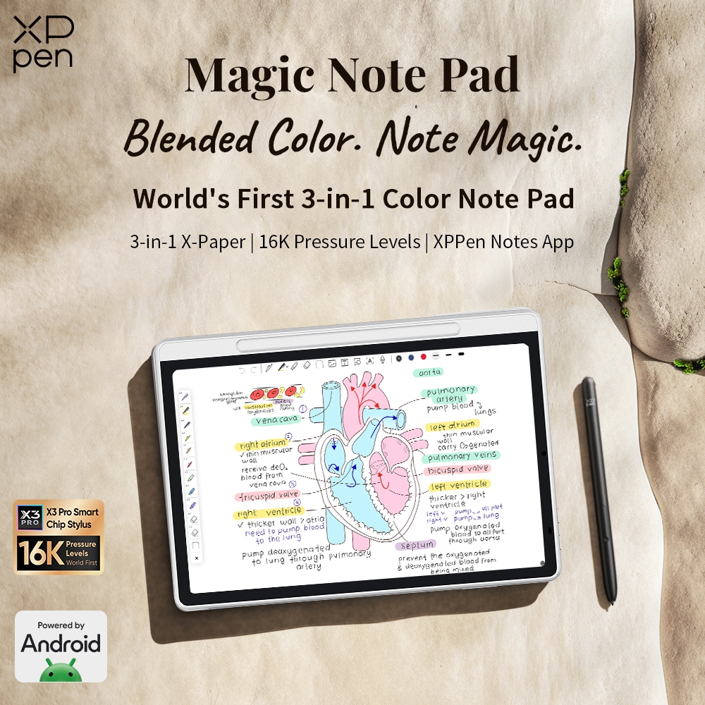 XPPen Magic Note Pad 11 inch Bảng ghi chú màu 3 trong 1 đầu tiên trên ...