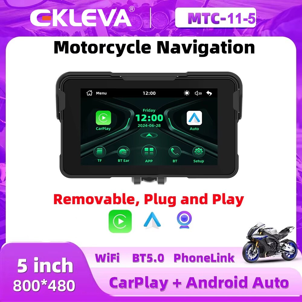 EKLEVA Wireless CarPlay Moto Android Auto Di Động Kỹ Thuật Số Xe Máy ...