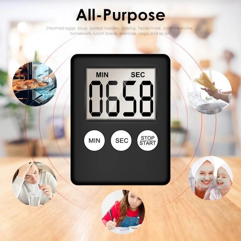 LCD Digital Kitchen Hẹn giờ nấu ăn Đồng hồ đếm ngược Báo động lớn Từ ...
