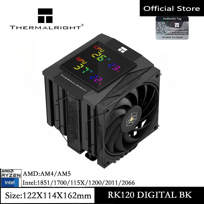 Thermalright Royal Knight 120 Màn hình LCD kỹ thuật số CPU Air Cooler Tản nhiệt Phiên bản kỹ ...