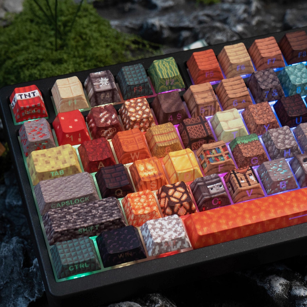 Minecraft Keycaps Side Shine through PBT keycap set cho bàn phím cơ ...