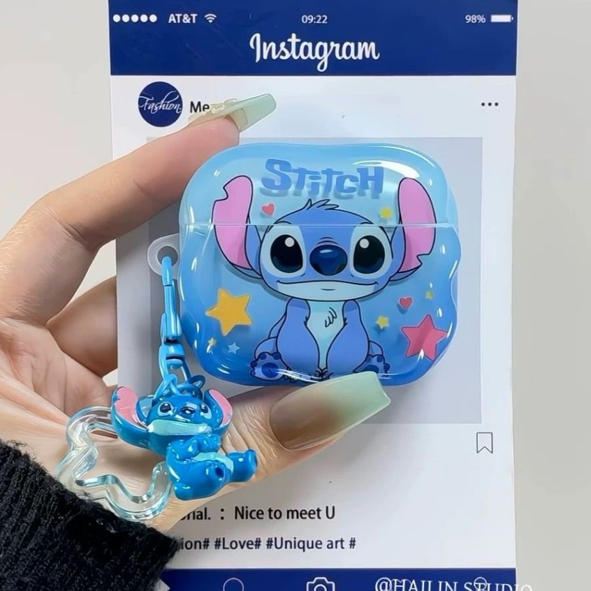 Sáng Tạo Stitch Cho AirPods 1 2 3 Pro 2 AirPods s4 Vỏ Tai Nghe 3D Không ...