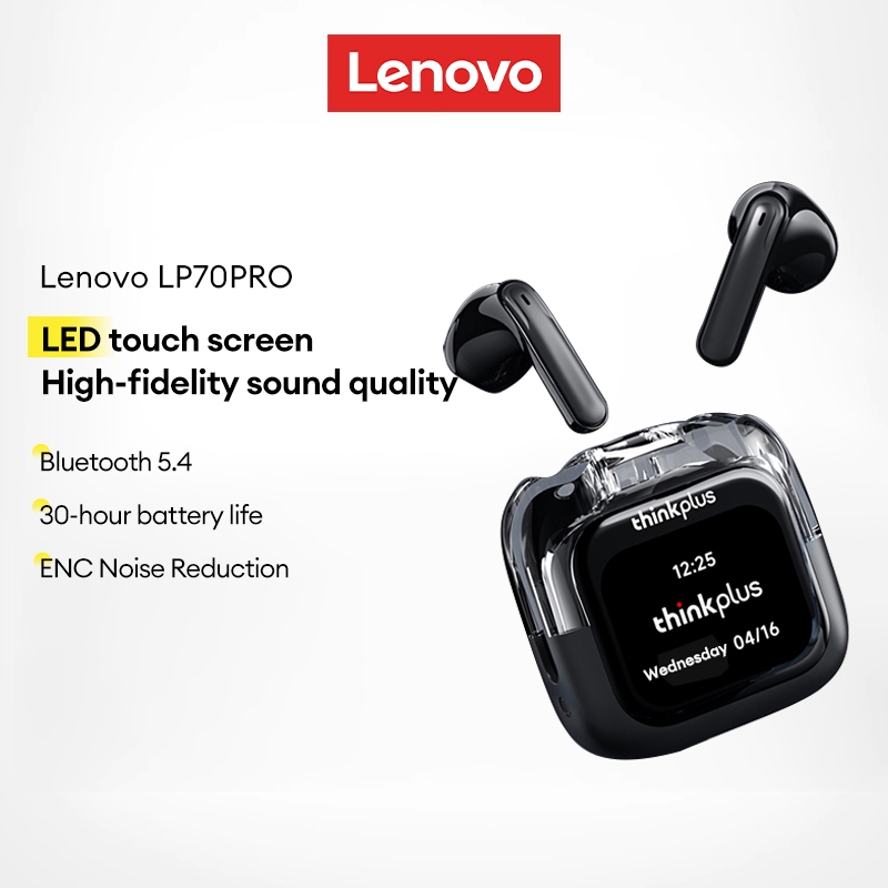 Tai nghe Bluetooth Lenovo LP70 Pro Màn hình màu cảm ứng thông minh với 5 chế độ điều khiển ...