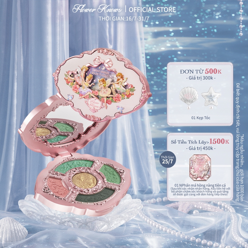 Flower Knows Midsummer Fairytales Collection Bảng phấn mắt năm màu nổi ...