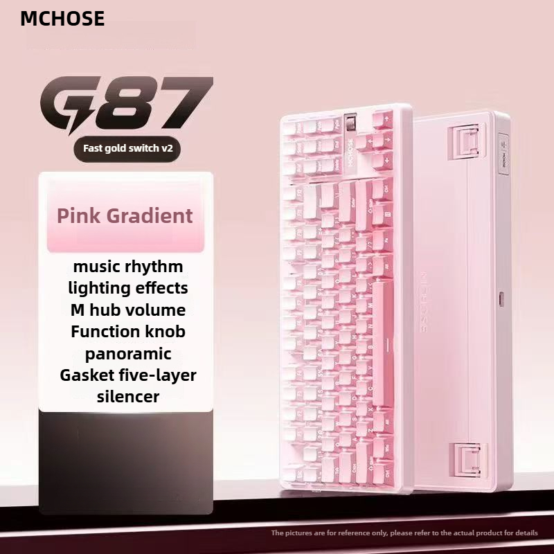 MCHOSE G87 Wireless Bluetooth 3mode RGB Mechanical Keyboard with Knob Hot Swap Gasket Structure ...