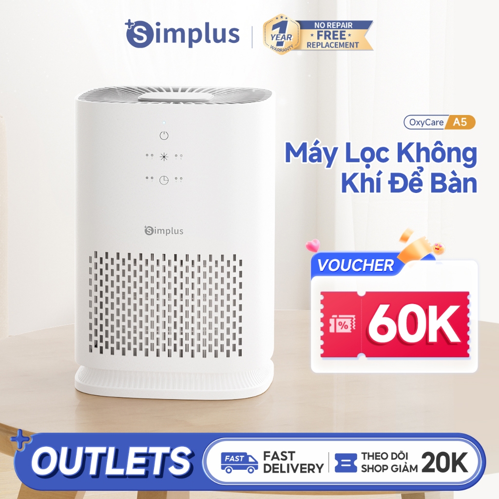 Simplus Máy Lọc Không Khí Hẹn Giờ 8 Tiếng Dành Cho Diện Tích 32㎡ Bộ Lọc HEPA H11 KQJH008 - Bảo ...