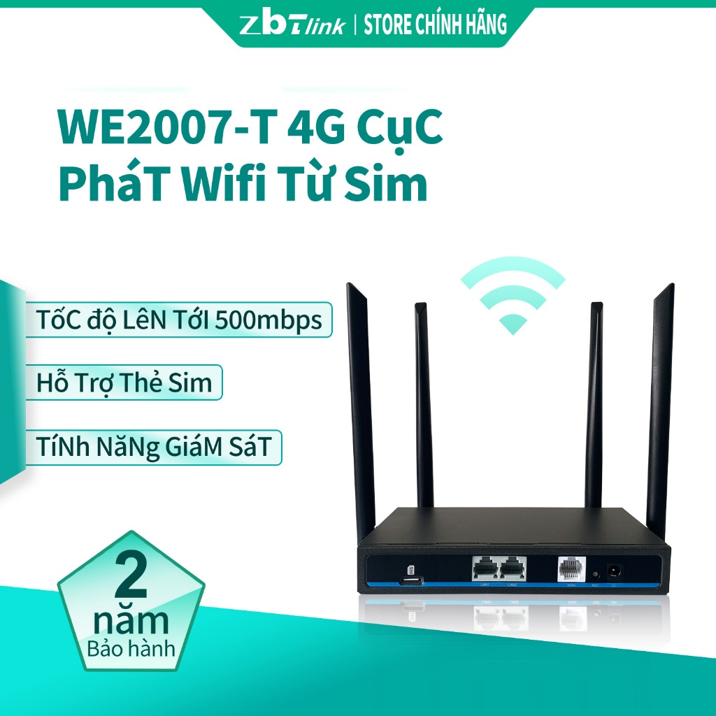 phát wifi 4 Râu Router Tín hiệu bộ định tuyến 4G mạnh mẽ ZBTlink có thể SIM 300/500Mbps 4G modem ...