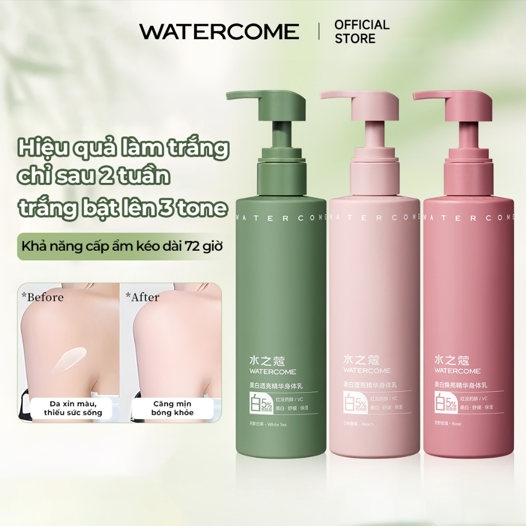 LOTION WATERCOME cấp khóa ẩm với Niacinamide giúp da nàng trắng hồng tự ...