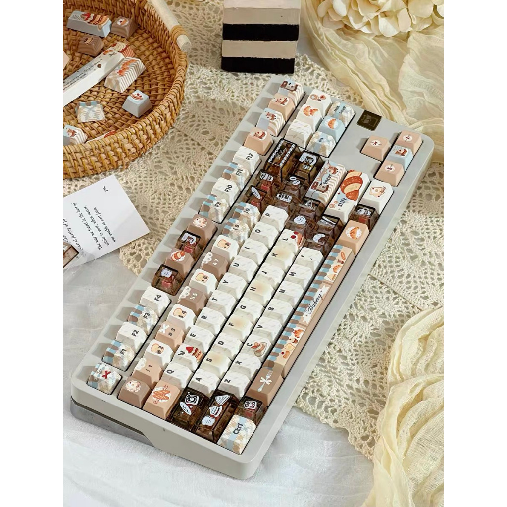 131 Phím Quán cà phê rang Keycaps SOA/Cherry Chiều cao Keycap PBT Chất ...