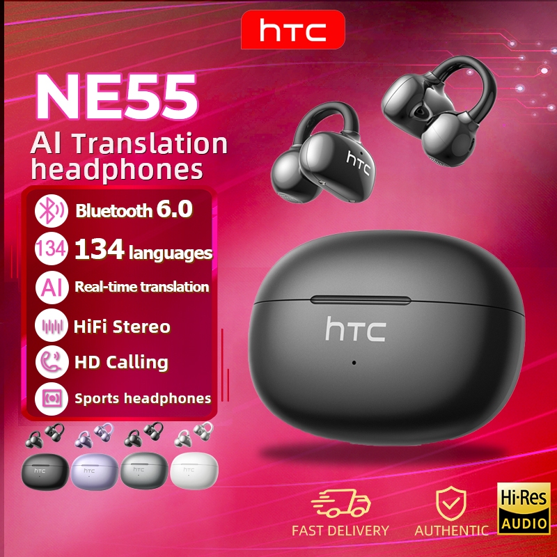 Tai nghe nhét tai HTC NE55 AI Bluetooth 5.4 Tai nghe không dây có độ ...