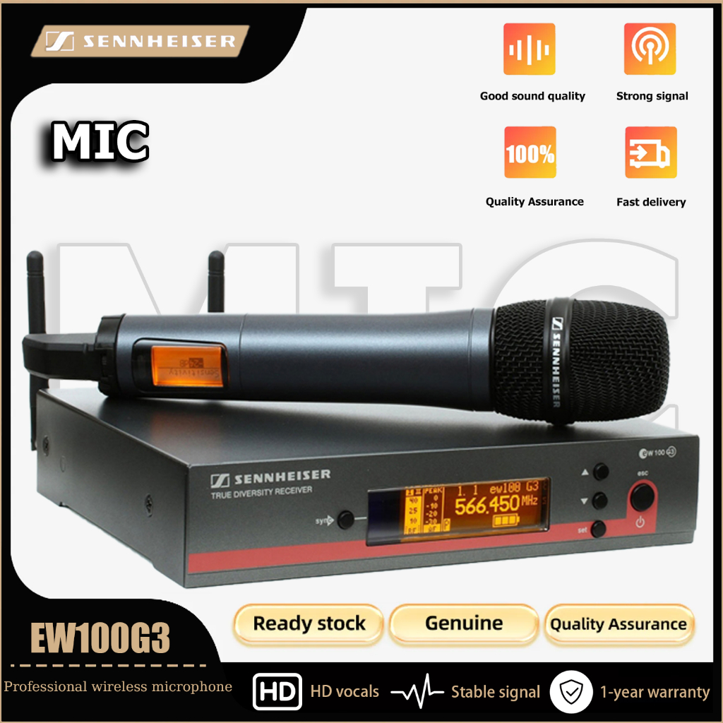 Hệ thống micro không dây một kênh Sennheiser EW100G3 UHF, micro cầm tay ...