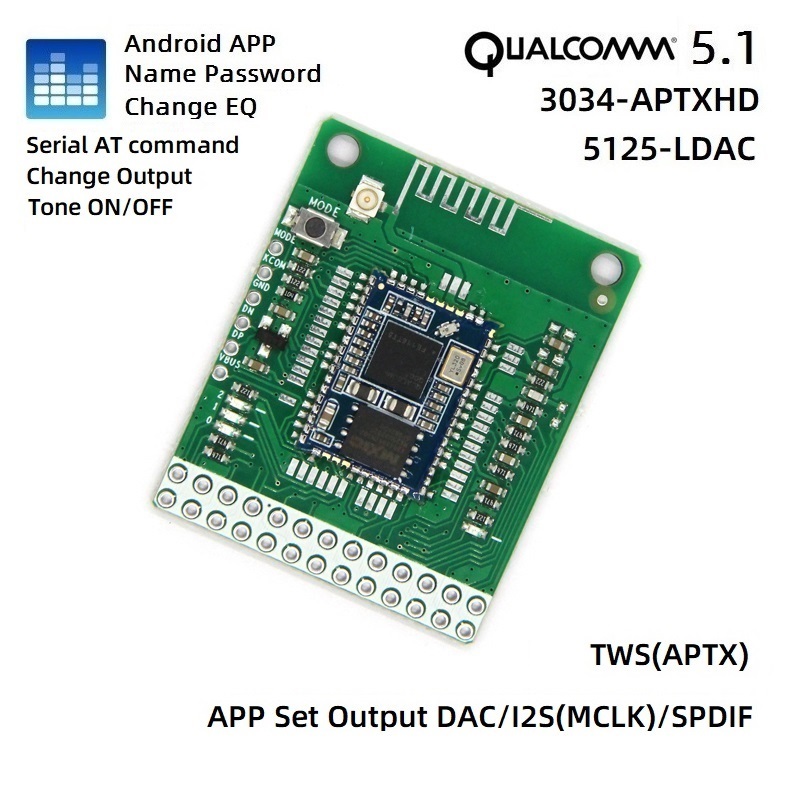 APP đổi tên mật khẩu EQ QCC5125 LDAC Bluetooth 5.1 Qualcomm QCC3034 ...