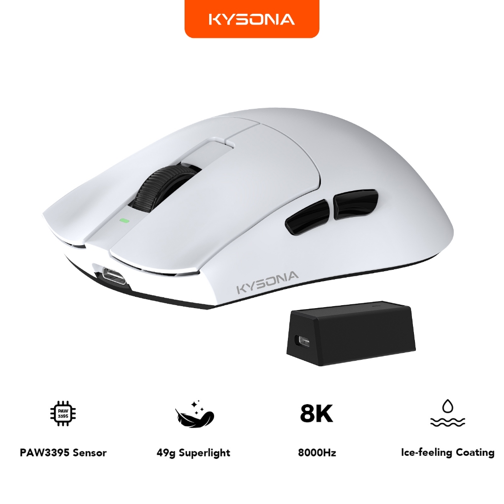 Chuột chơi game KYSONA Jupiter Pro 26000 DPI 8000Hz PAW3395 49g Trọng ...