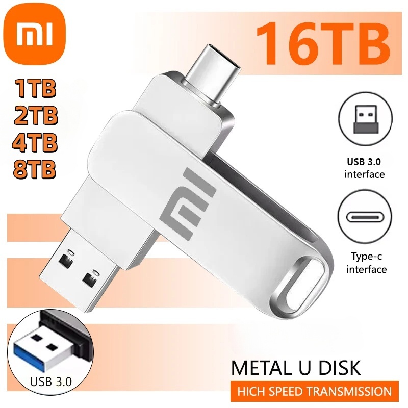 1TB 2TB 4TB 8TB 16TB 2 Trong 1 Ổ Đĩa Flash USB Kim Loại Tốc Độ Cao Type ...
