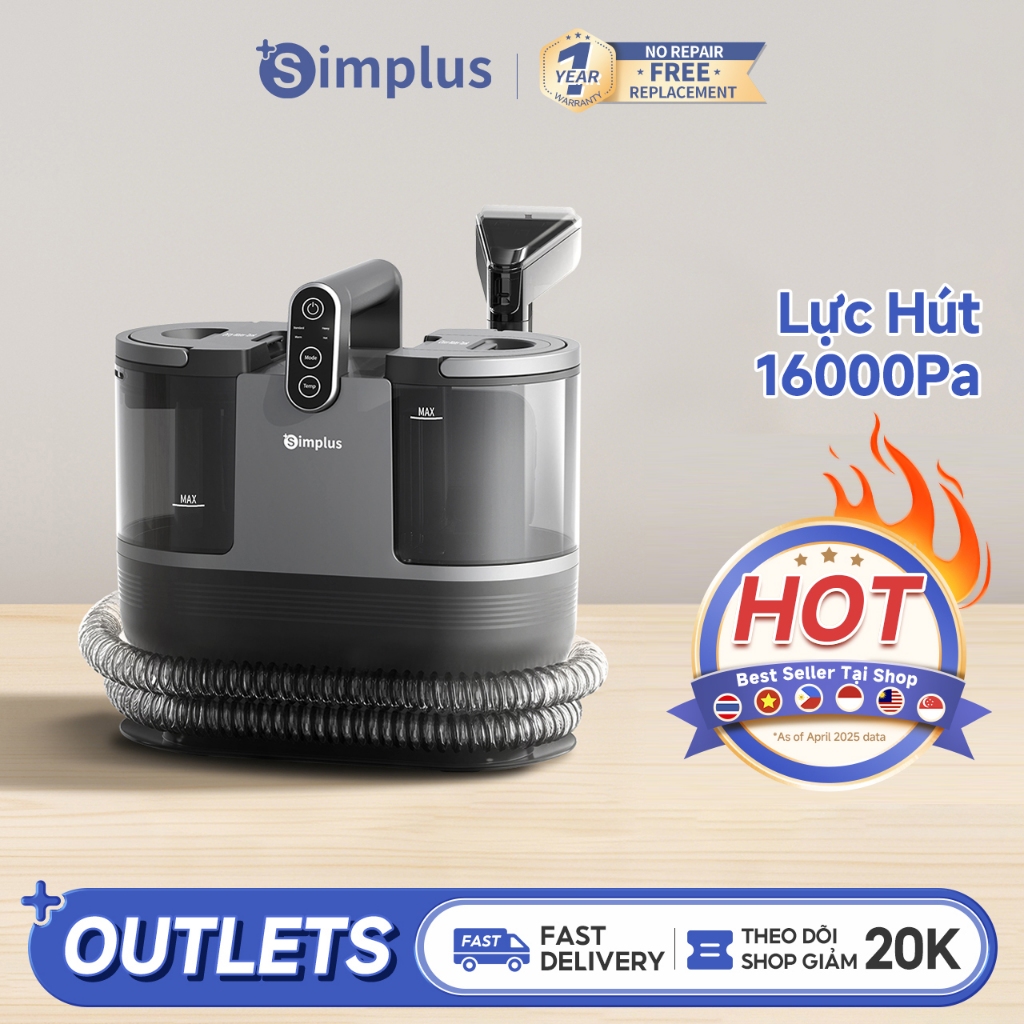 Simplus Máy Giặt Cầm Tay BYJH001 - Làm Sạch Sofa, Nệm, Thảm, Bảo Hành 12 Tháng | Shopee Việt Nam