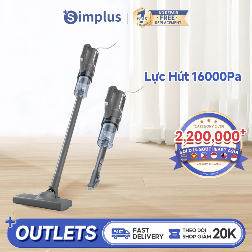 Simplus Máy Hút Bụi Cầm Tay Có Dây Công Suất 500W Lõi Lọc HEPA XCQH008 - Bảo Hành 12 Tháng ...