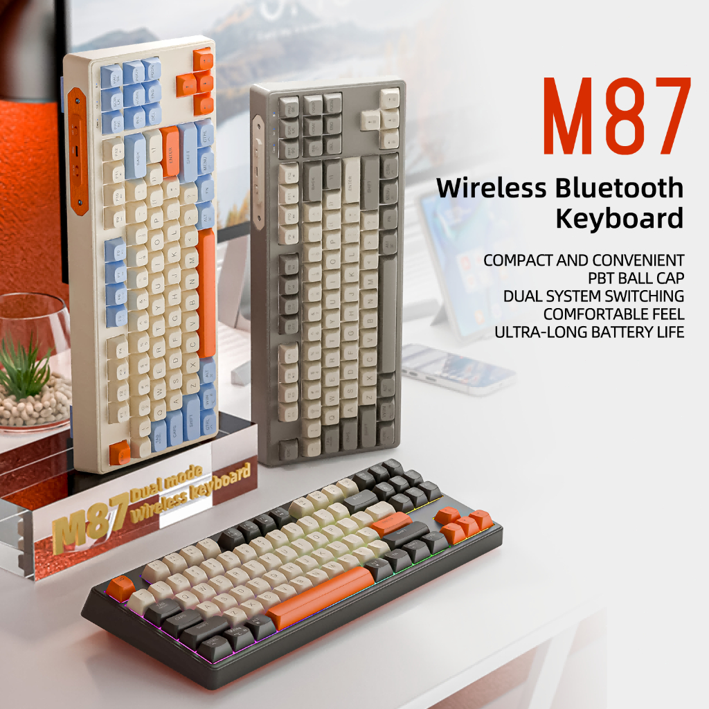 Free Wolf M87 Không Dây Bluetooth Chế Độ Kép Cơ Cảm Ứng Bàn Phím Chơi ...
