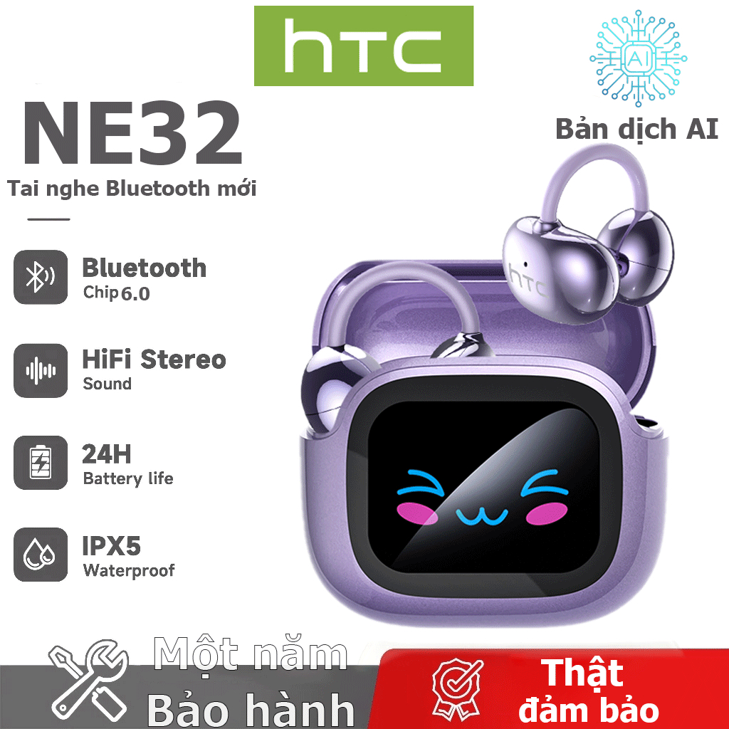 Tai nghe dịch thuật HTC NE32 AI Dịch thuật thời gian thực Tai nghe ...