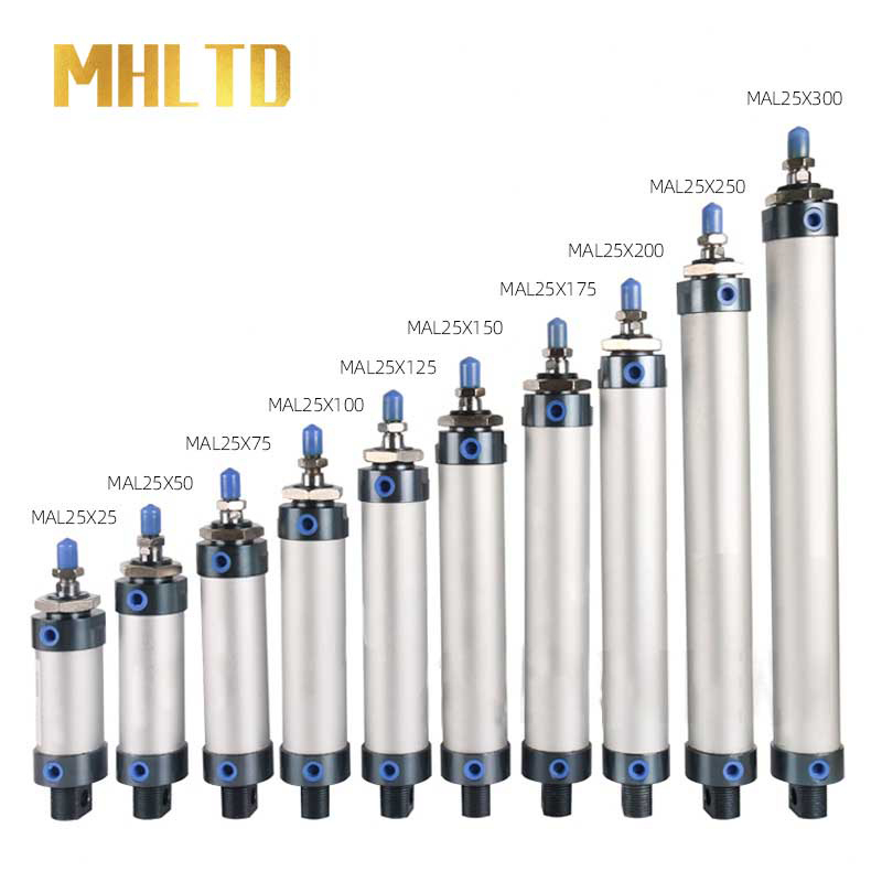 Xi lanh thép không gỉ xi lanh mini thanh không khí mỏng nhỏ 16 20 25 ...