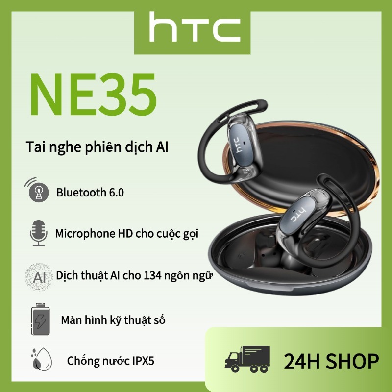 Tai nghe dịch thuật AI HTC NE35 Tai nghe Bluetooth 6.0 AI Dịch thuật ...