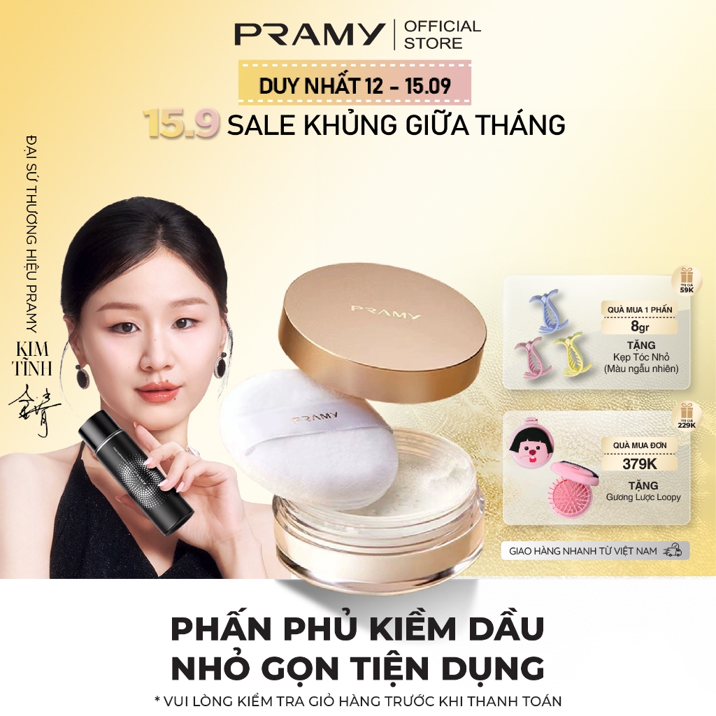 PRAMY Phấn Phủ Bột Mềm Mịn Nhỏ Gọn Mỏng Nhẹ Kiềm Dầu Sheer Translucent Loose Powder Travel Size ...